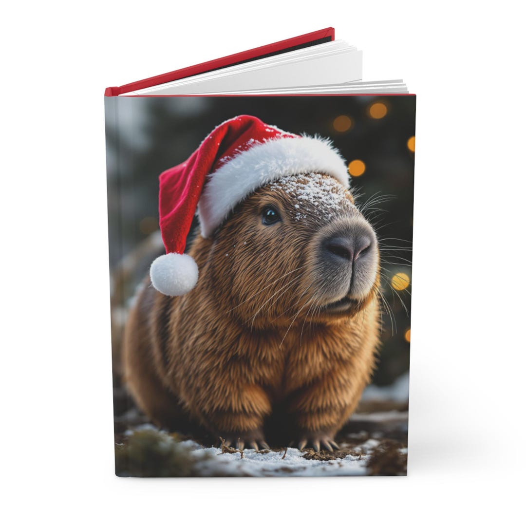 Capybara Hardcover Journal, Christmas Notebook for Holidays, Memories ...