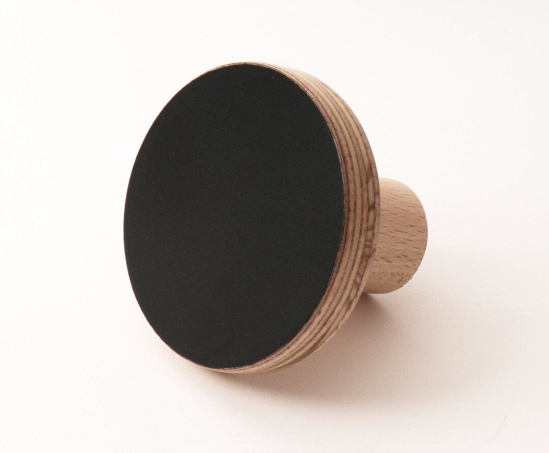 Wooden Knob Black Color - Etsy
