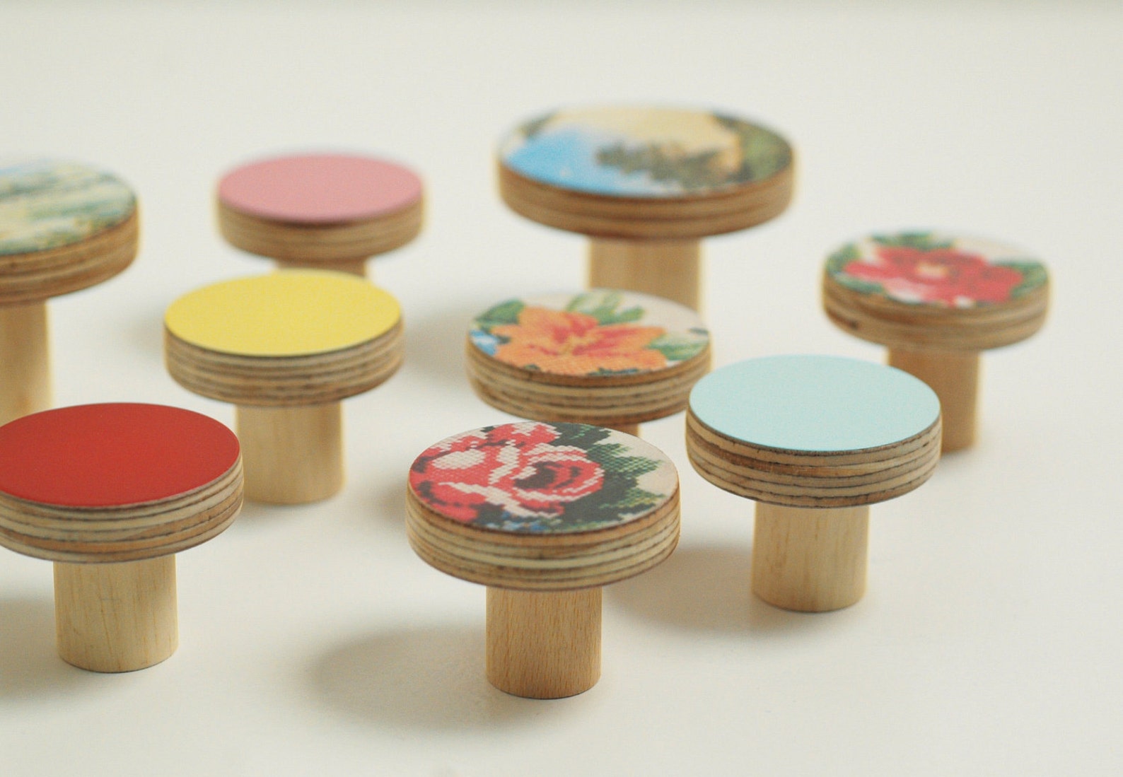 Red Flower Furniture Knob - Etsy