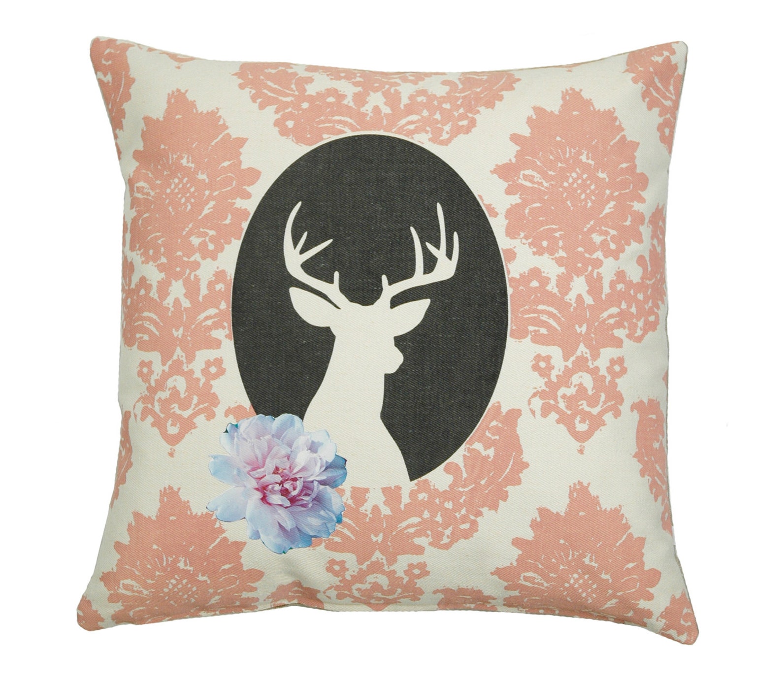 Stag Cushion Cover Handmade on Natural Fabrics Decorative - Etsy