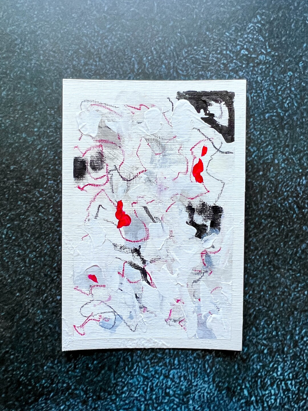 Mini Original Abstract Art on Acrylic Paper Mixed Media Art Affordable ...