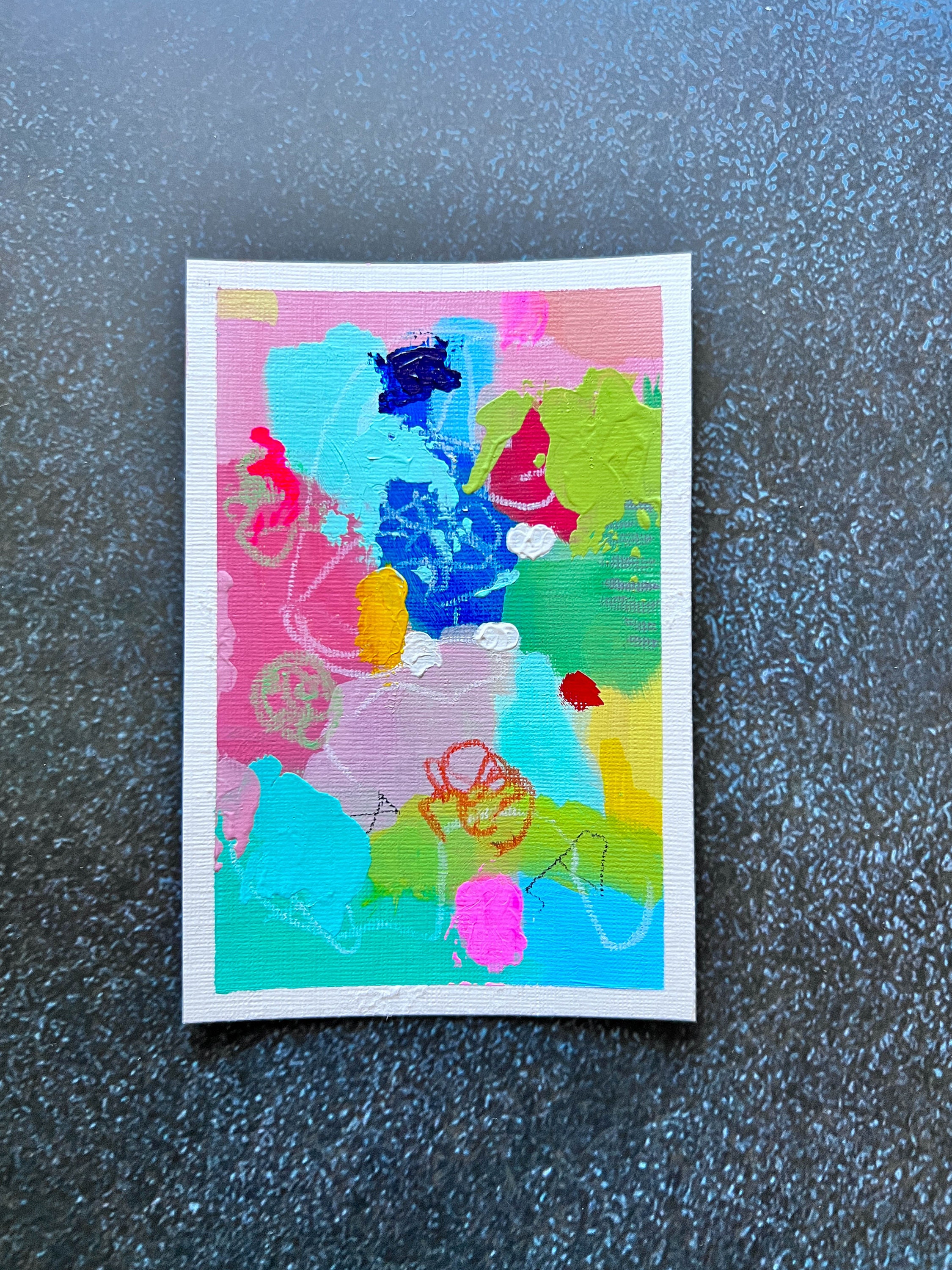 Mini Original Abstract Art on Acrylic Paper Mixed Media Art Affordable ...