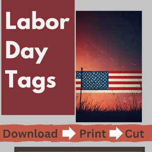 DIGITAL Labor Day Tags Digital Collage Sheet for Download Printable ...