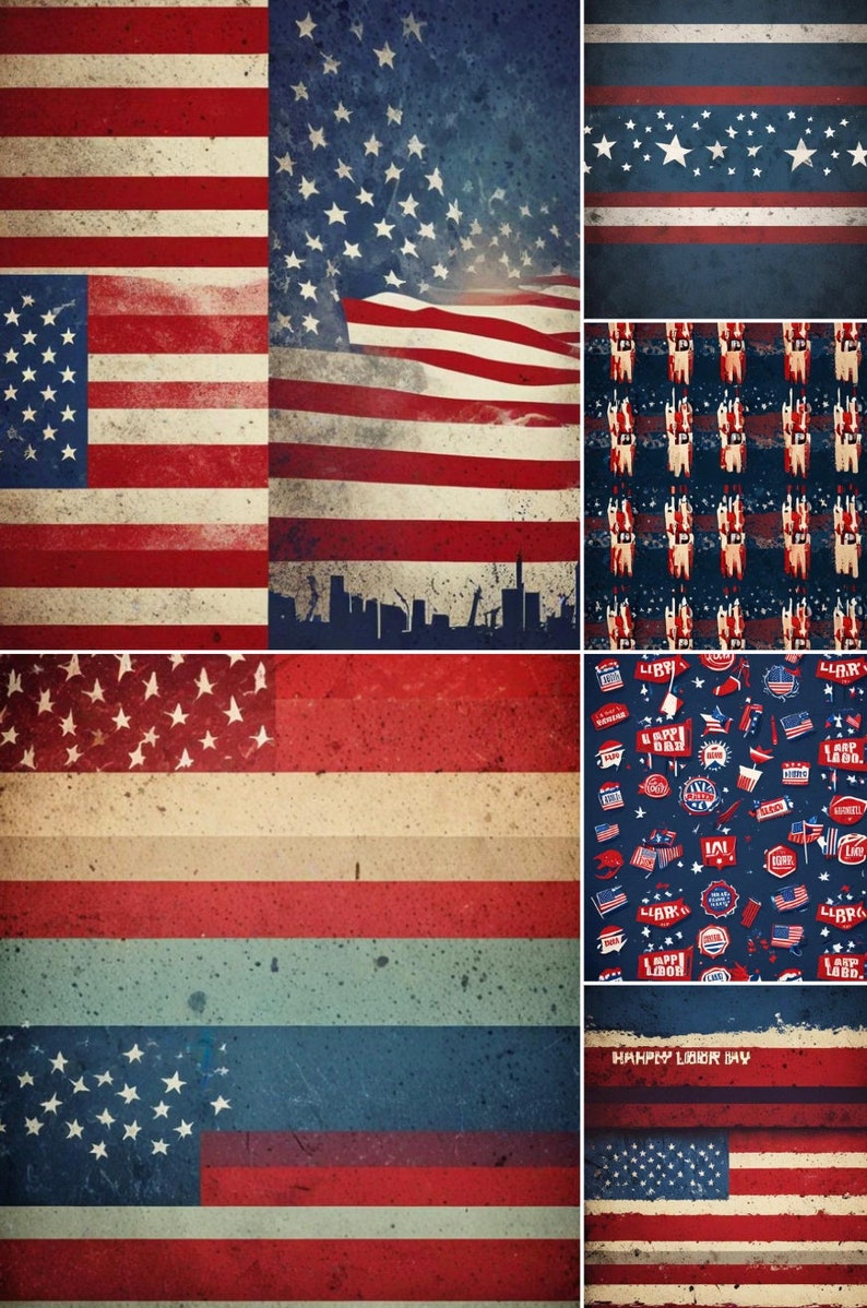 DIGITAL Labor Day Tags Digital Collage Sheet for Download Printable ...