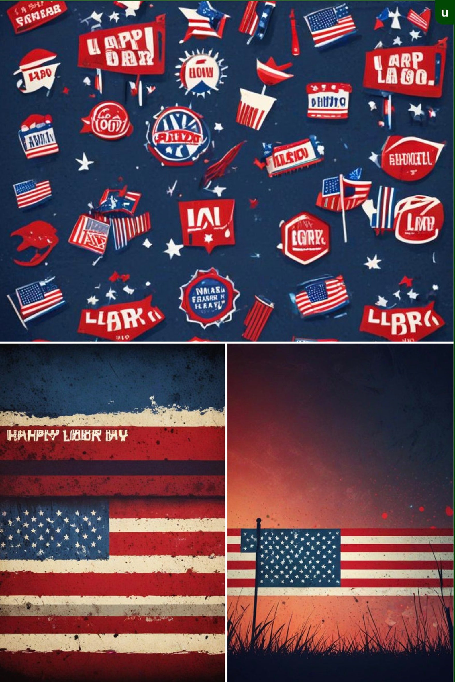 DIGITAL Labor Day Tags Digital Collage Sheet for Download Printable ...