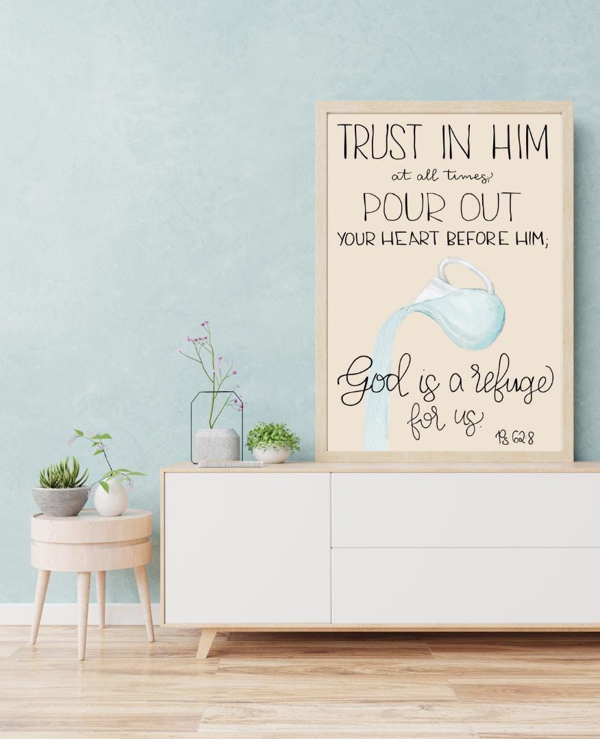 Psalm 62:8 (physical Print) - Hand-written Bible Verse, Encouraging ...