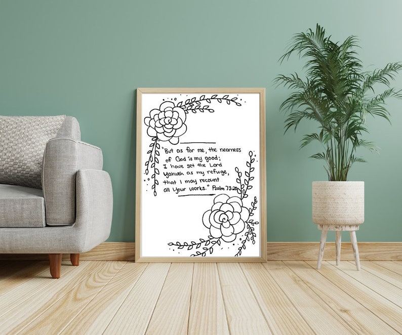 Psalm 73:28 Bible Verse Print, Encouraging Christian Printables ...