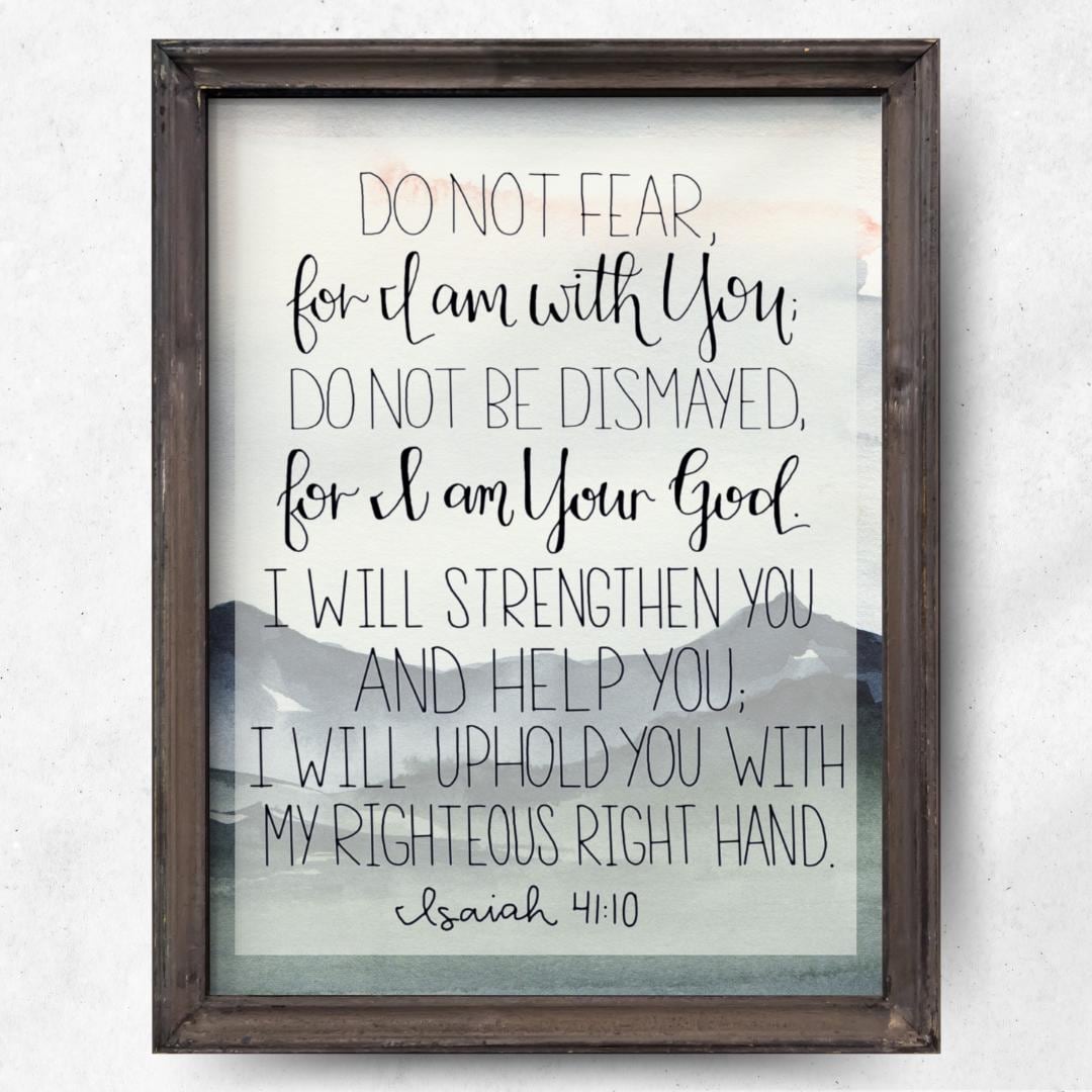 Isaiah 41:10 Bible Verse Print – Christian Mountain Art - Etsy