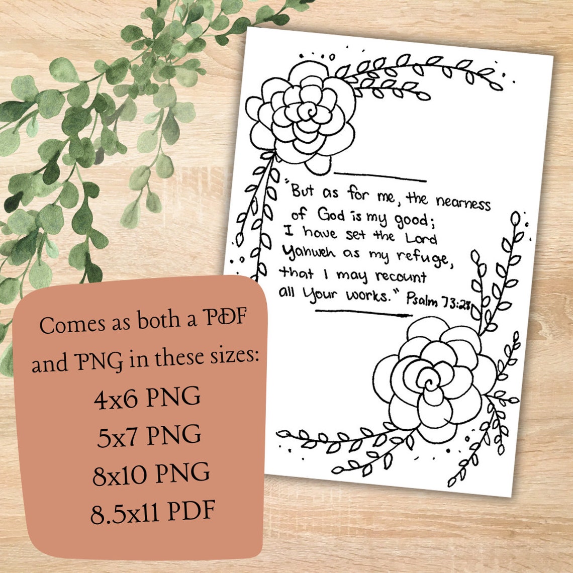 Psalm 73:28 Bible Verse Print, Encouraging Christian Printables ...