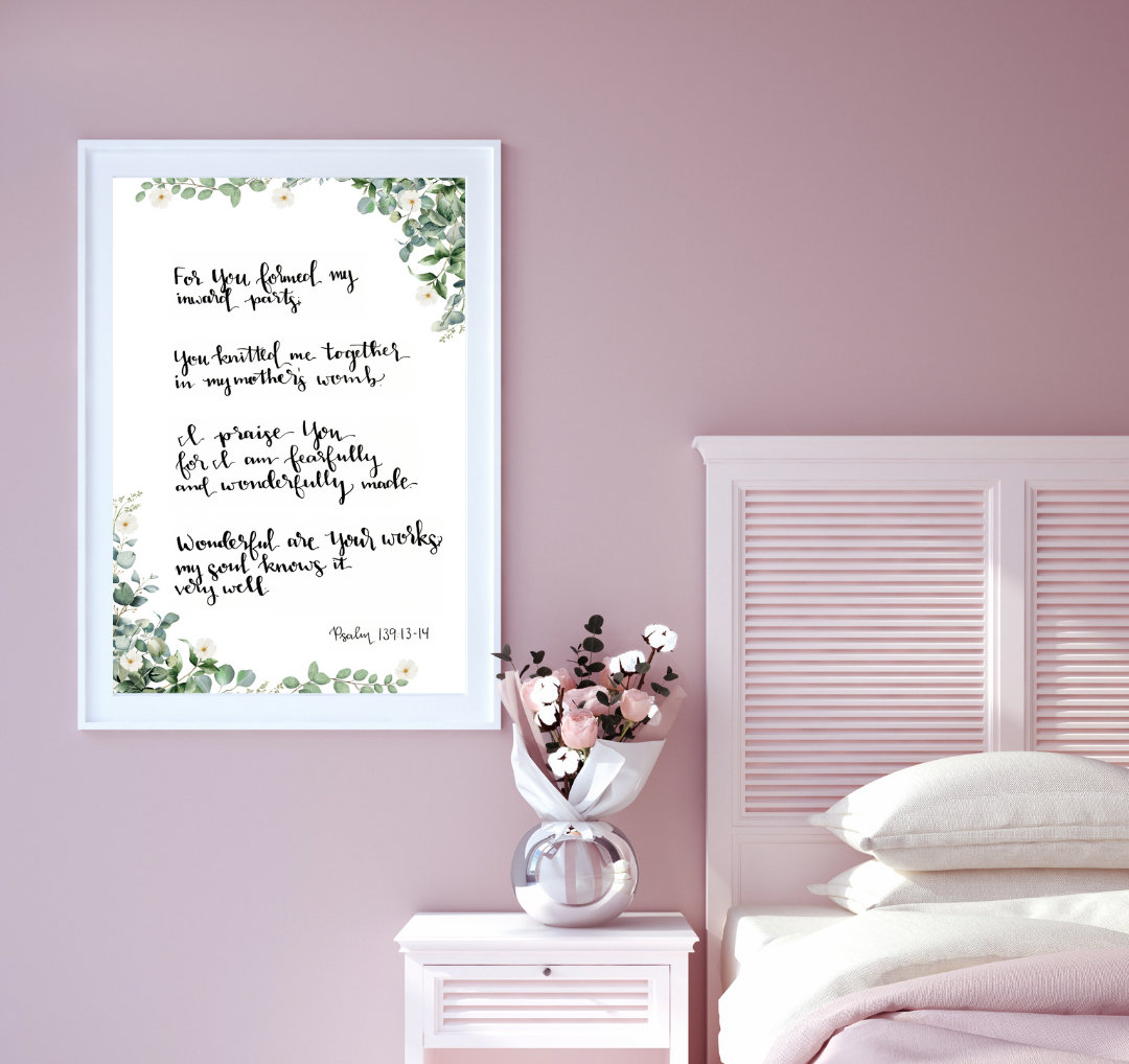 Psalm 139:13-14 - (physical Print) - Hand-written Bible Verse ...