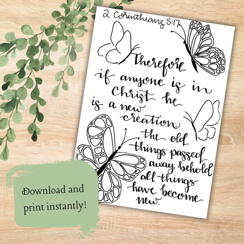2 Corinthians 5:17 Bible Verse Print, Encouraging Christian Printables ...