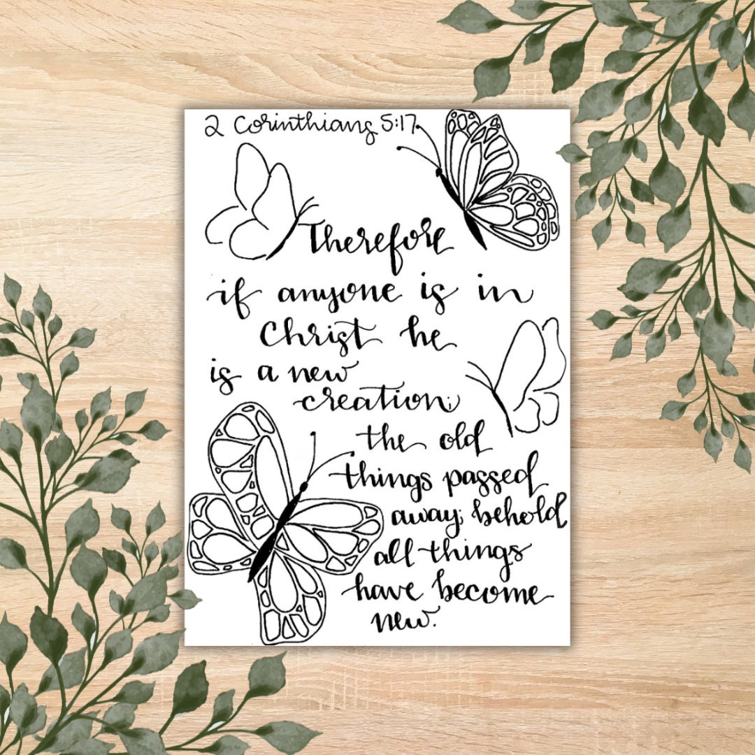 2 Corinthians 5:17 - Bible Verse Print, Encouraging Christian ...