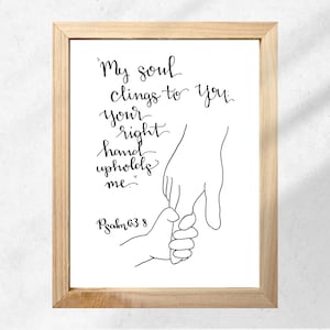 Psalms 63:8 (physical Print) - Hand-written Bible Verse Print ...