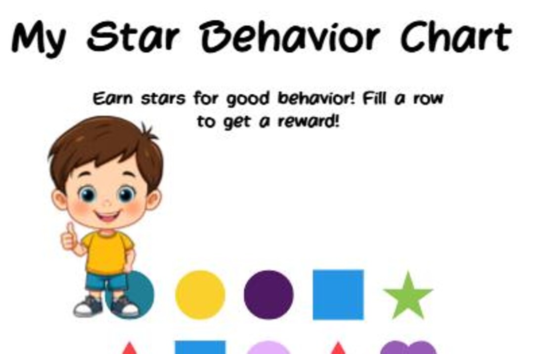 Colorful Behavior Chart for Kids Printable - Etsy