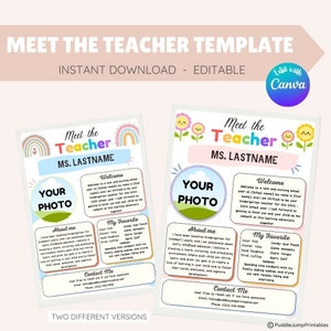 Meet the Teacher Printable Template, Meet the Teacher Editable, Back to ...