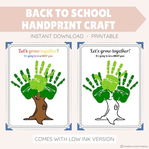 Back to School Handprint Tree Craft, Keepsake Art (printable) - Etsy
