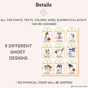 Editable Halloween Gift Tags, Halloween Goodie Bag Tags, Trick or Treat ...