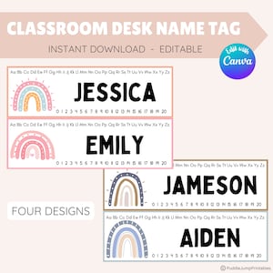 Editable Classroom Desk Name Tag, Desk Label, Name Plate, INSTANT ...