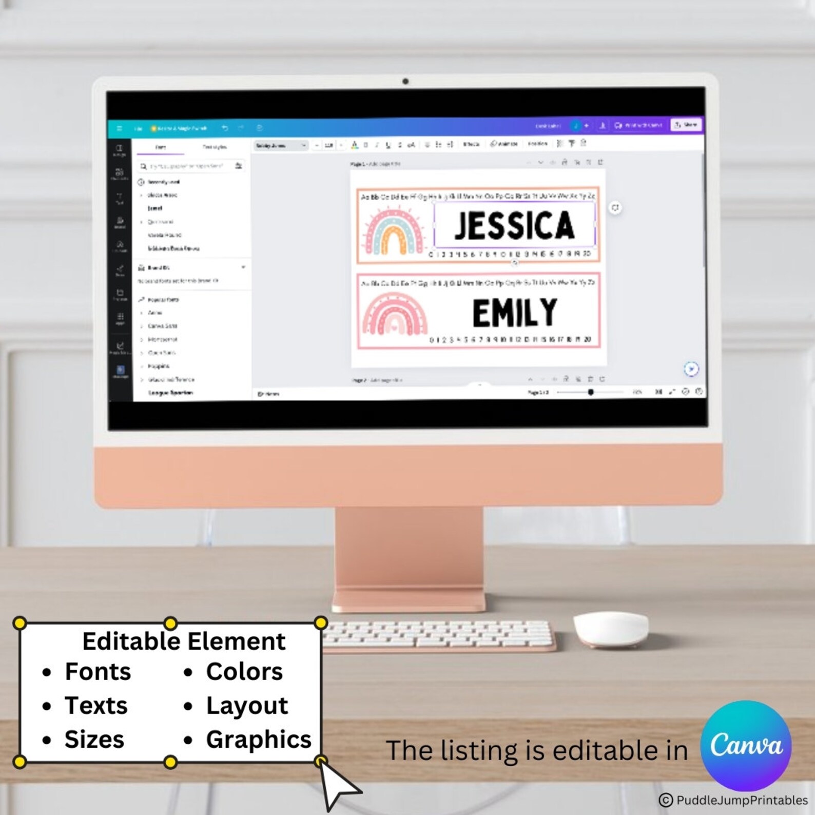 Editable Classroom Desk Name Tag, Desk Label, Name Plate, INSTANT ...