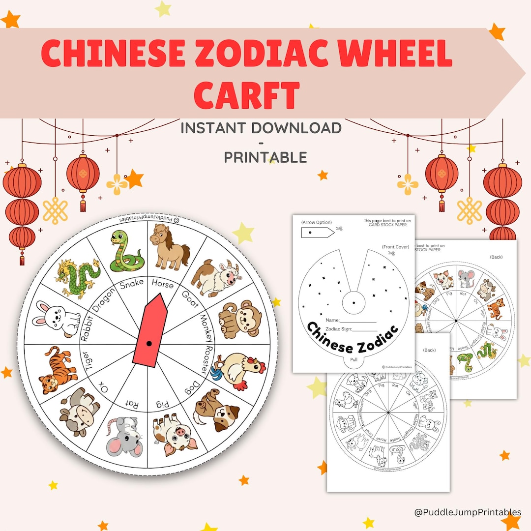 Chinese Zodiac Wheel Craft, Lunar New Year Activity (digital Download ...
