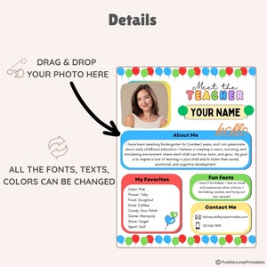 Editable Meet the Teacher Template, Back to School Letter, Teacher ...