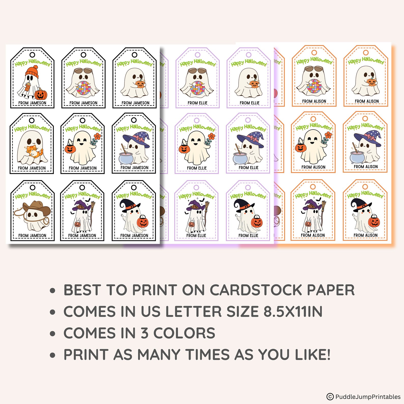 Editable Halloween Gift Tags, Halloween Goodie Bag Tags, Trick or Treat ...