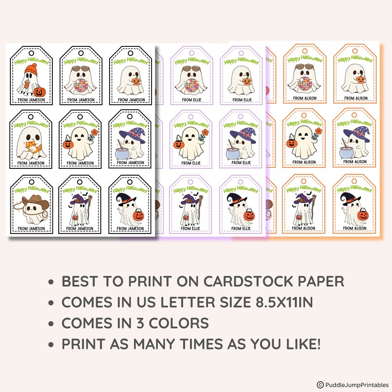 Editable Halloween Gift Tags, Halloween Goodie Bag Tags, Trick or Treat ...