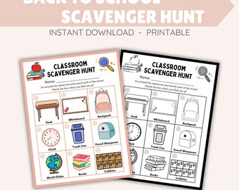 Back to School Scavenger Hunt - Etsy