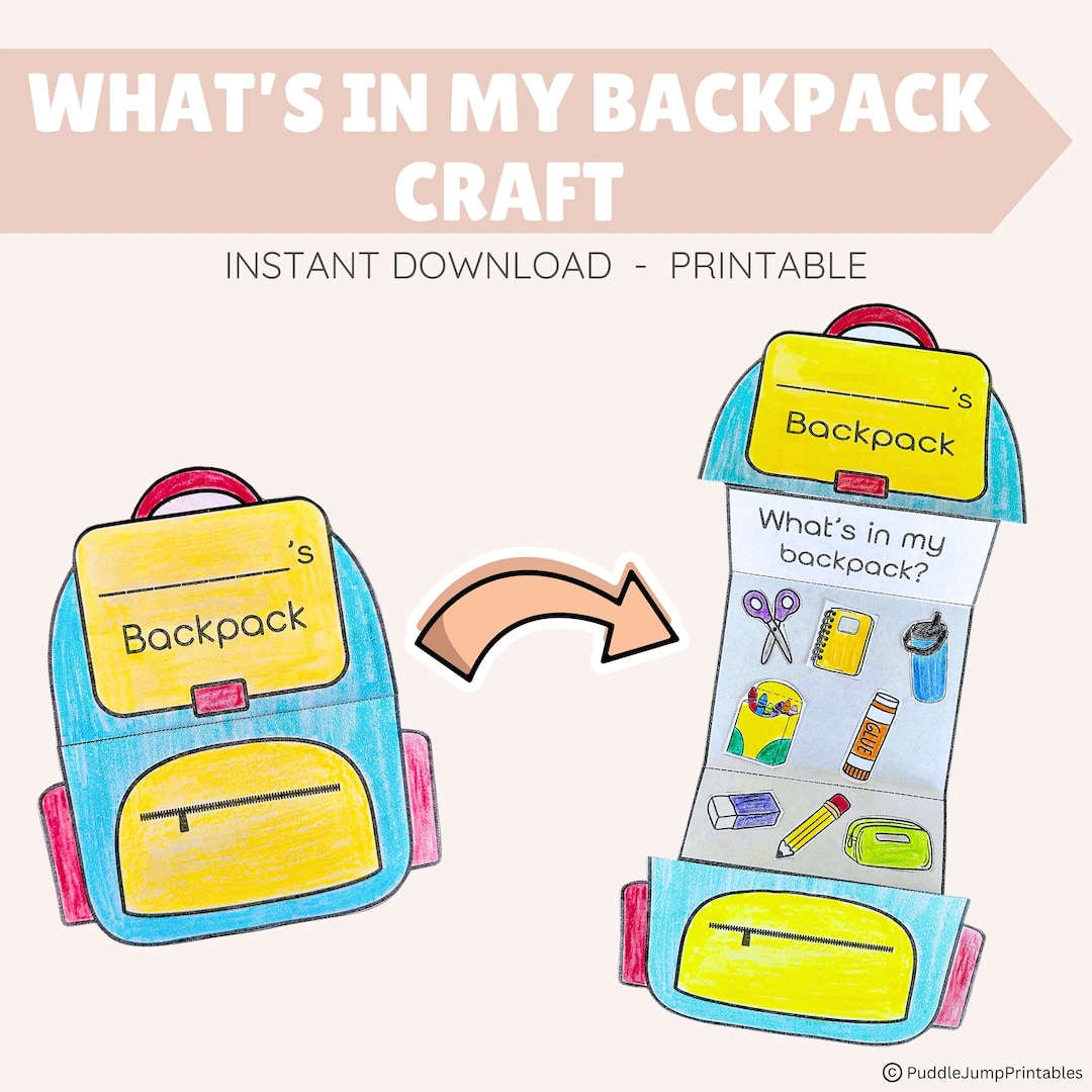 What's in My Backpack Craft: Back to School Activity (printable) - Etsy