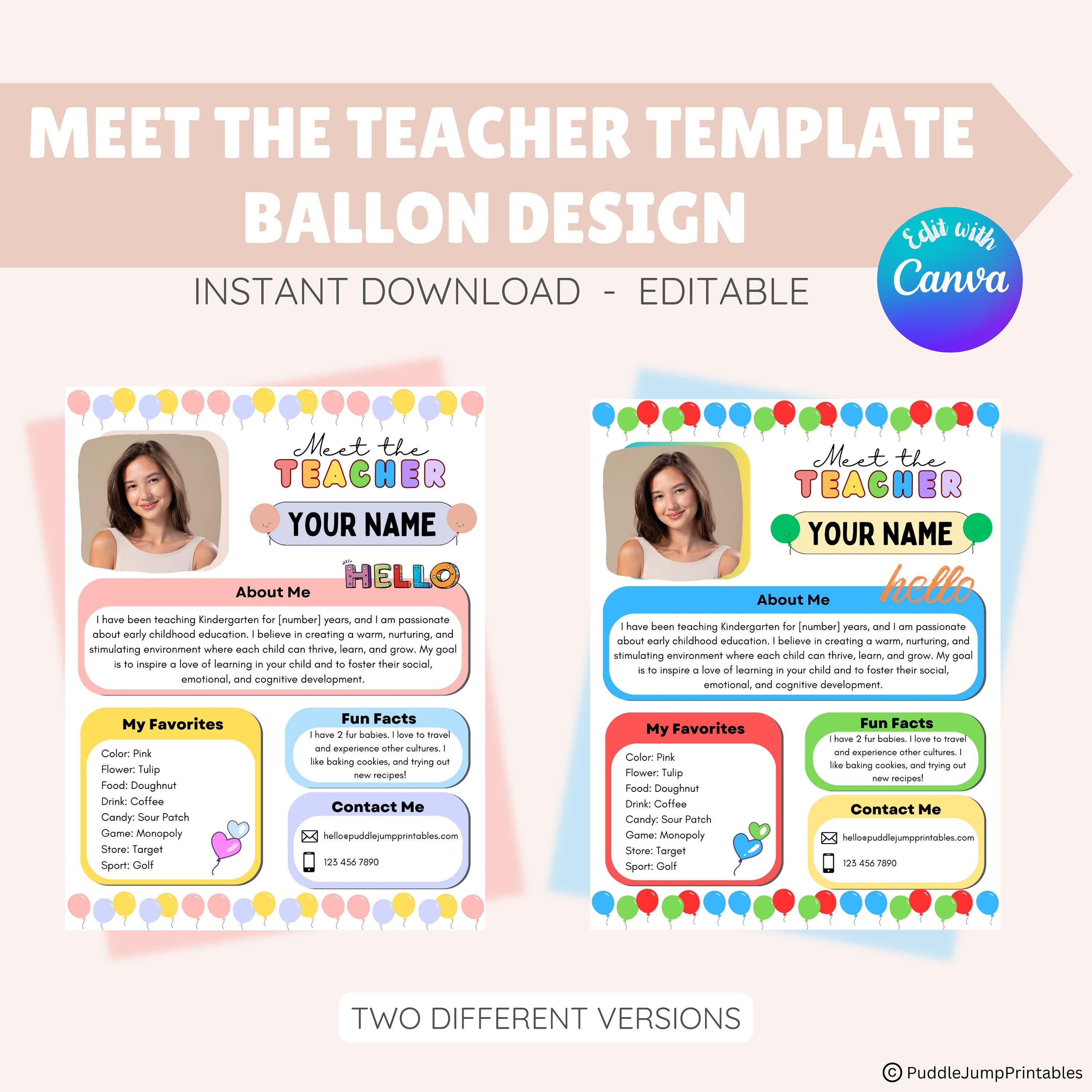 Editable Meet the Teacher Template, Back to School Letter, Teacher ...