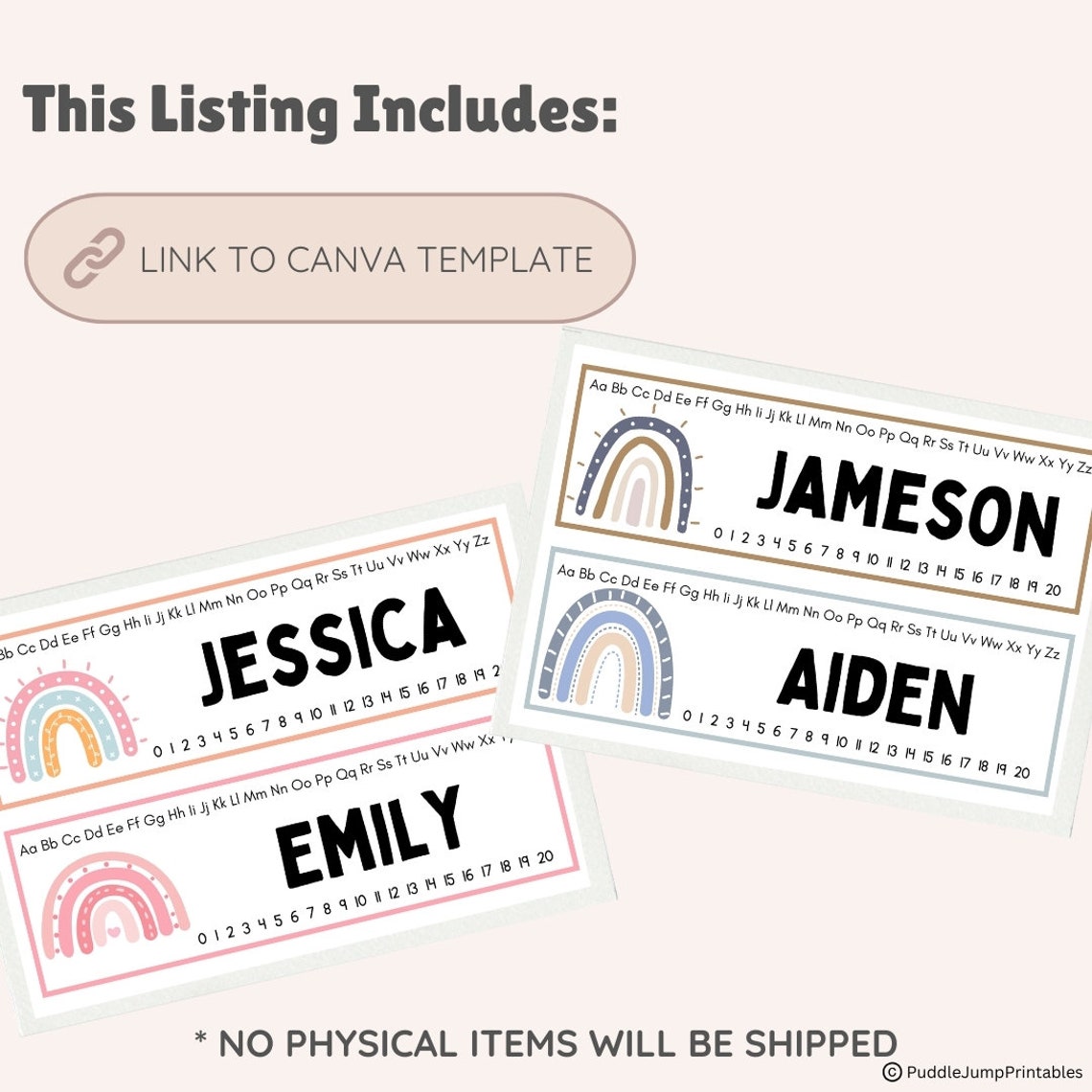 Editable Classroom Desk Name Tag, Desk Label, Name Plate, INSTANT ...