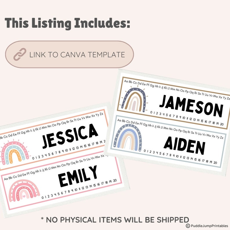 Editable Classroom Desk Name Tag, Desk Label, Name Plate, INSTANT ...