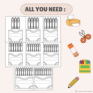 Printable Crayon Box Name Craft: Back to School Activity (digital ...