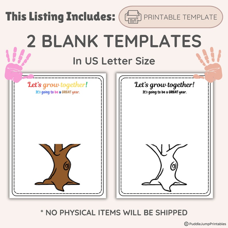 Back to School Handprint Tree Craft, Keepsake Art (printable) - Etsy