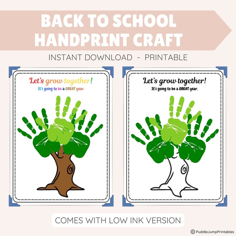 Back to School Handprint Tree Craft, Keepsake Art (printable) - Etsy
