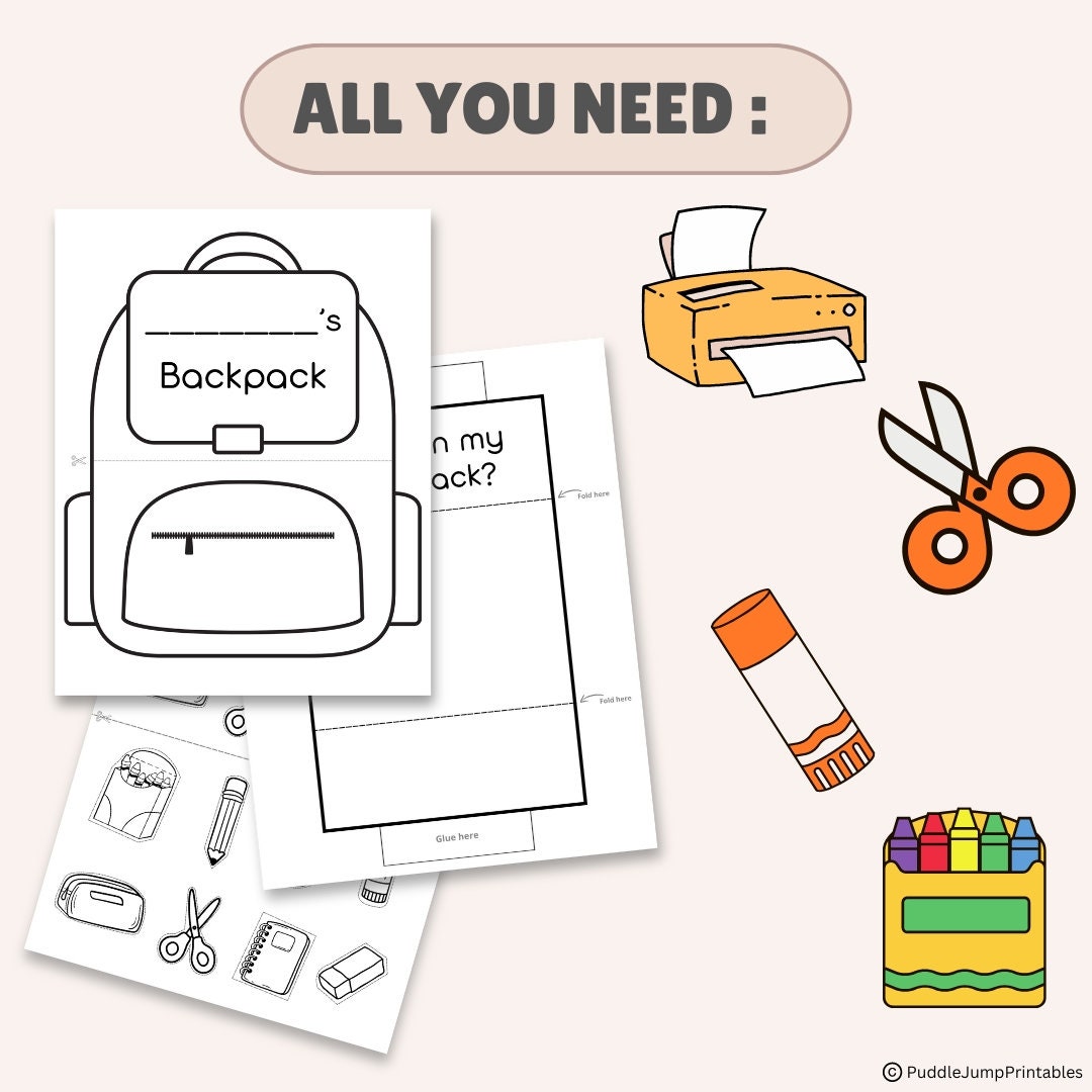 What's in My Backpack Craft: Back to School Activity (printable) - Etsy