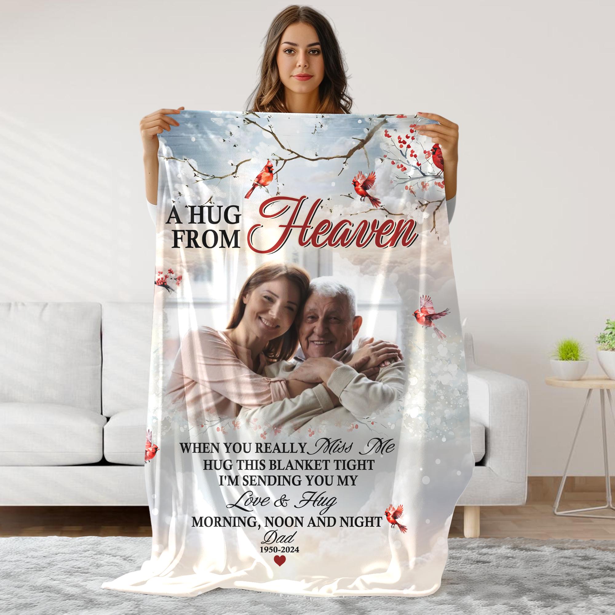 Personalized A Hug From Heaven Blanket, Customized Memorial Blanket ...