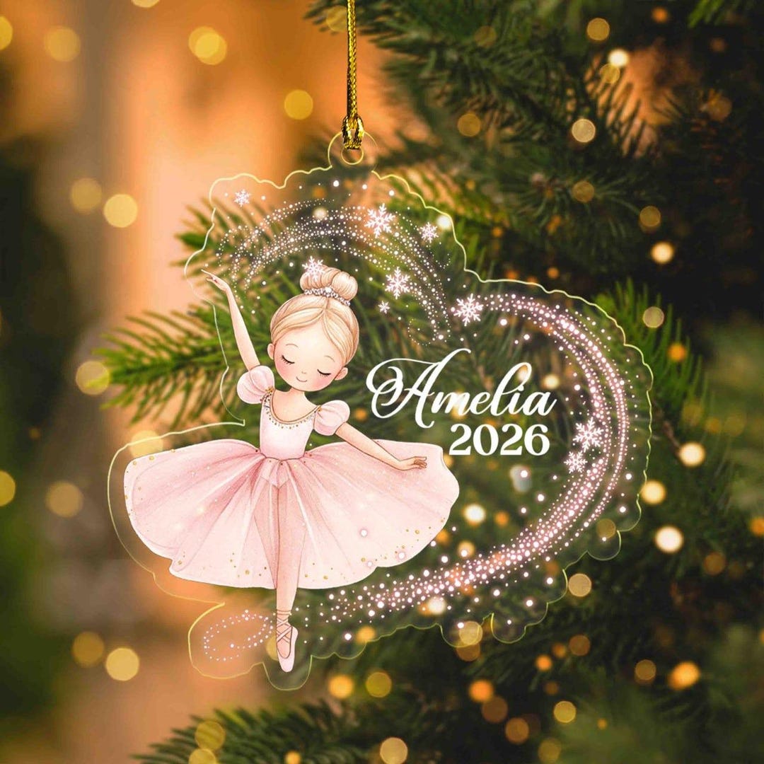 Custom Name Ballerina Dance Ornament 2025, Ballet Christmas Ornament ...