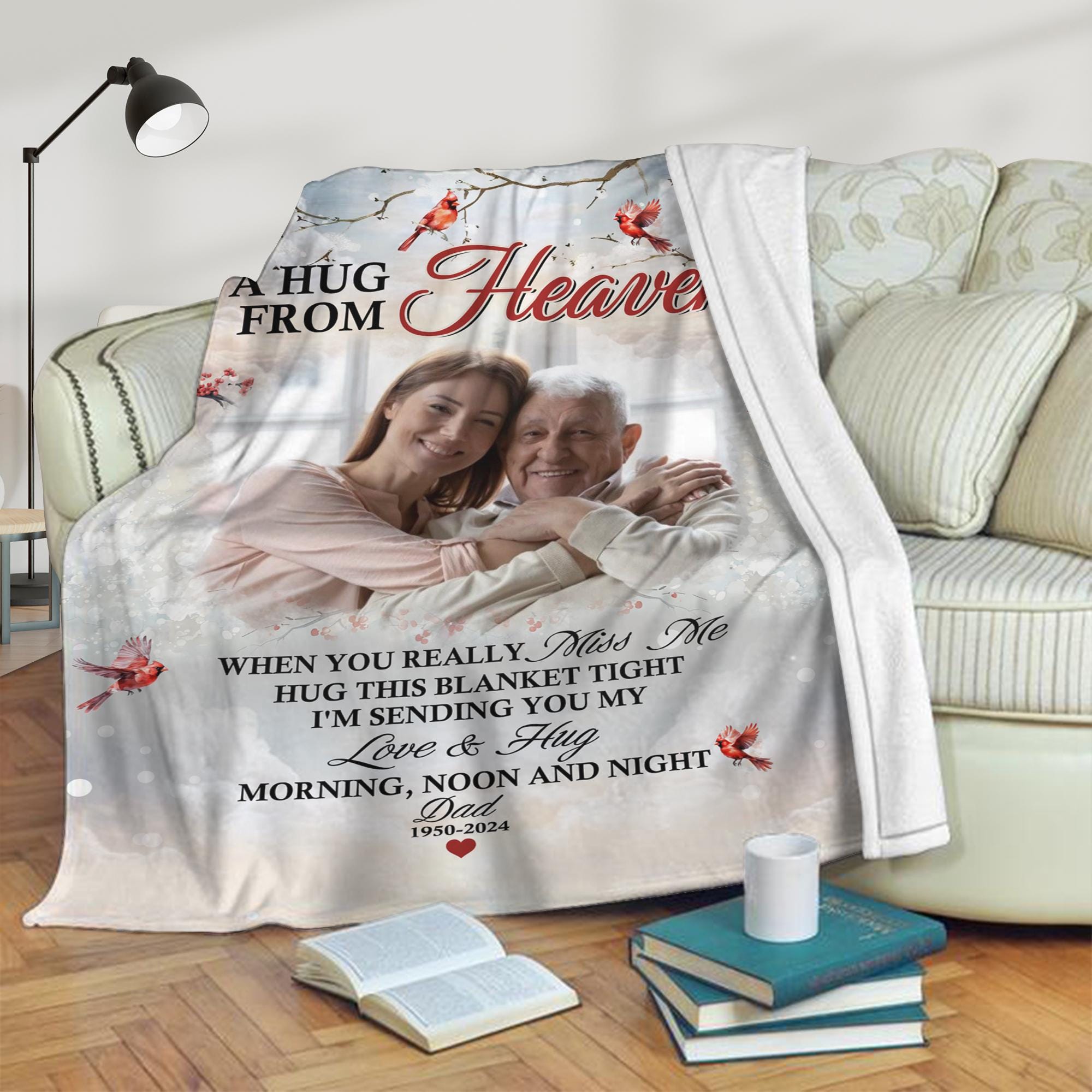 Personalized A Hug From Heaven Blanket, Customized Memorial Blanket ...