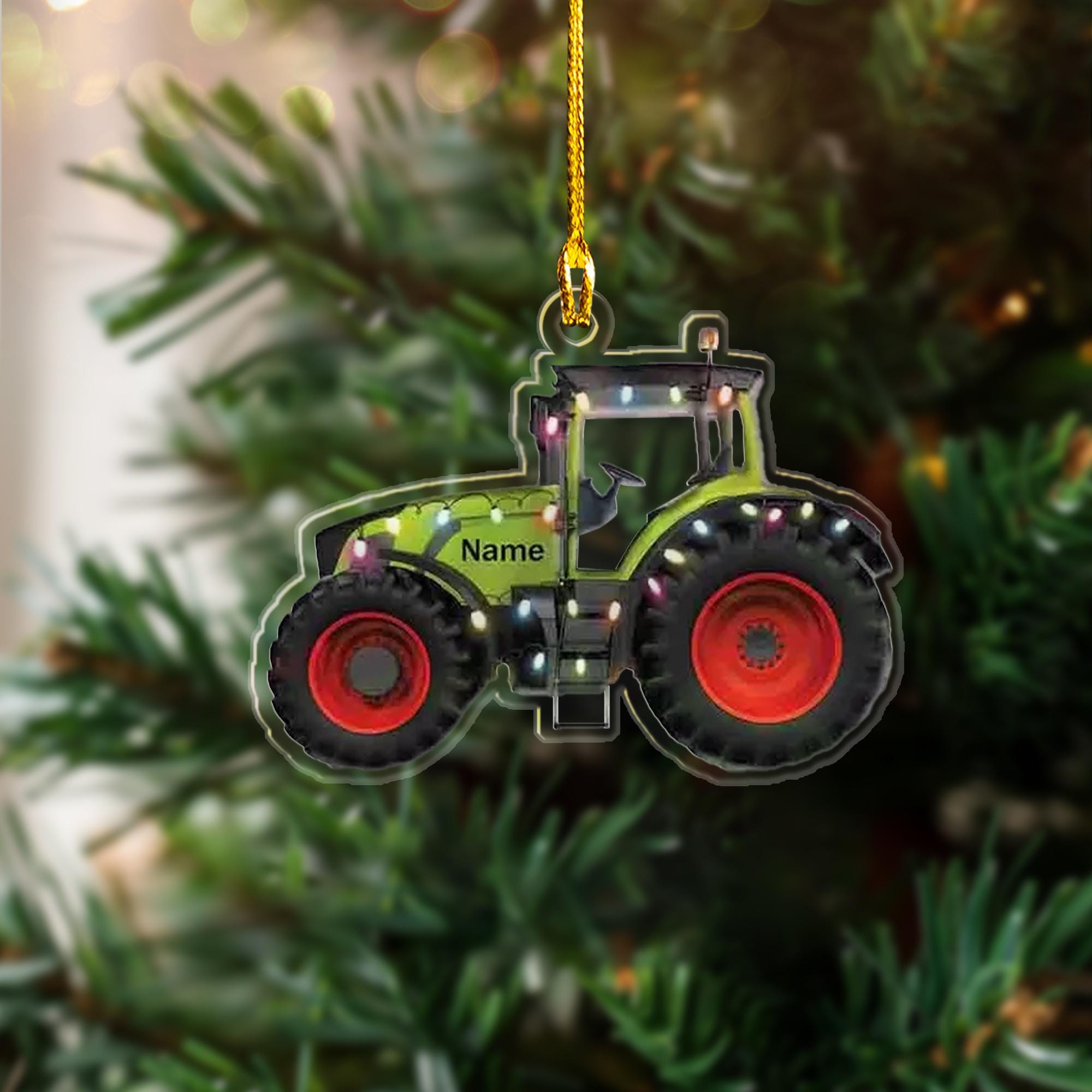 Personalized Tractor Car 2D Flat Ornament, Custom Name Tractor ...