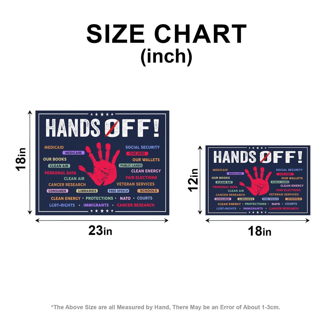 Hands off Protest Yard Sign, Political Statement Sign, Hands off ...