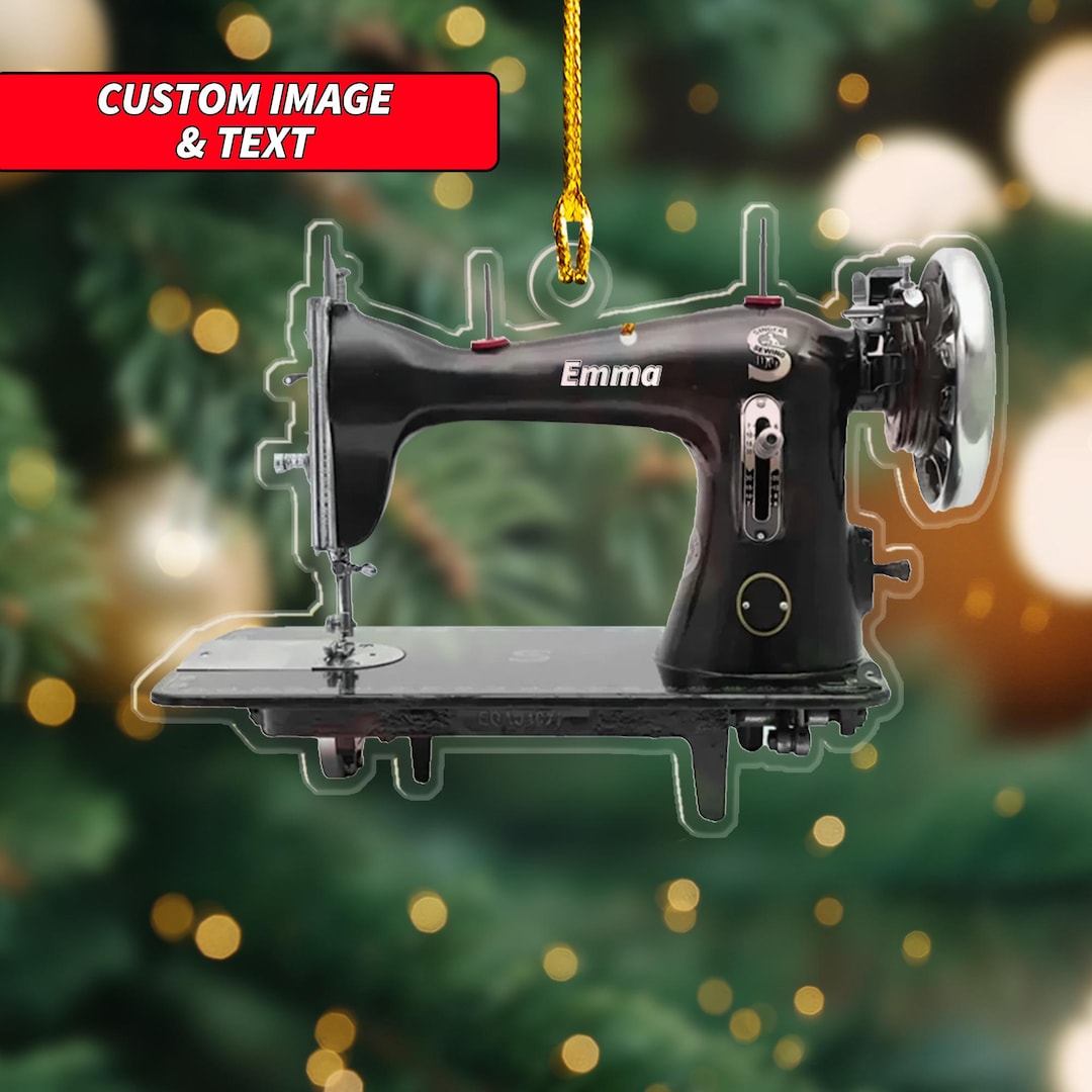 Personalized Sewing Machine Christmas Ornament, Custom Image and Text ...