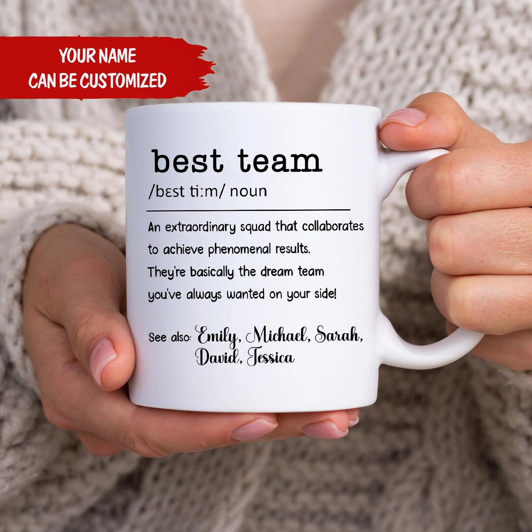 Personalized Best Team Mug, Customized Name Defintion Mug, Teamwork Mug ...