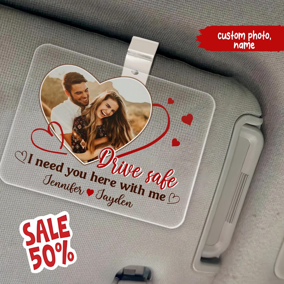 Personalized Photo Car Visor Clip , Custom Gift for Him, Husband Gifts ...