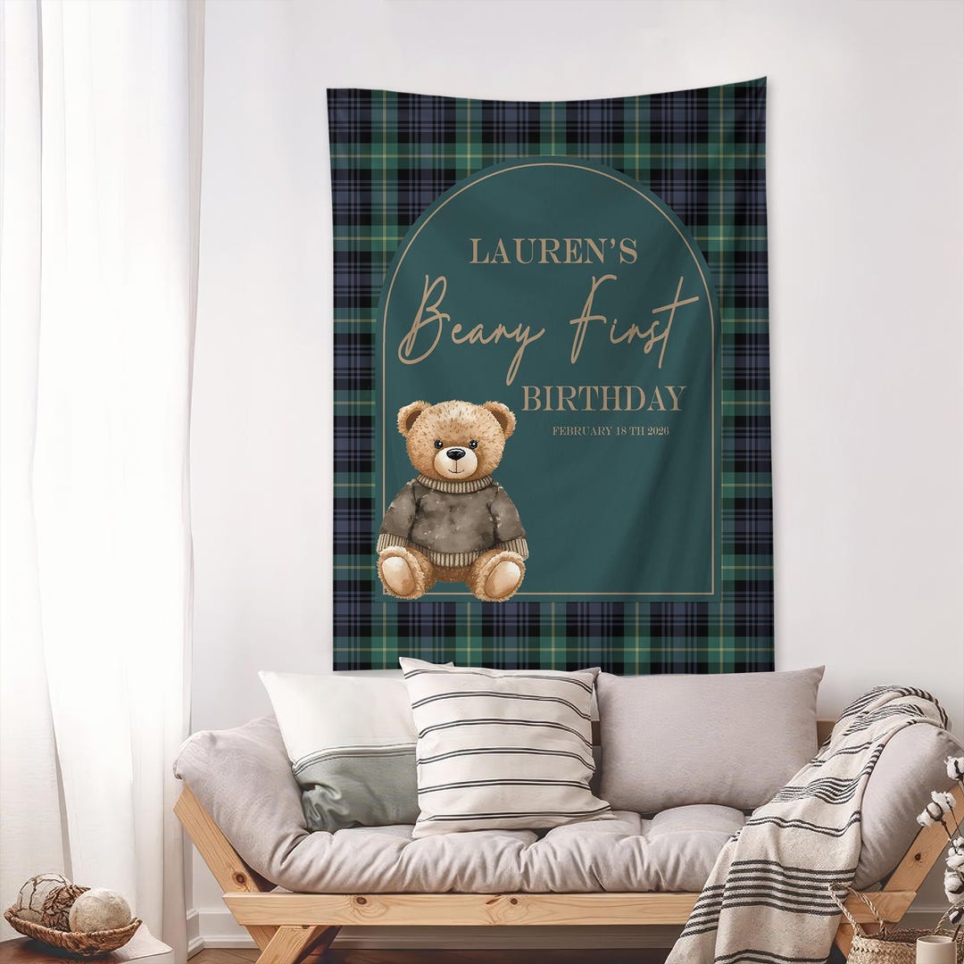 Beary First Birthday Decorations, Beary 1st Birthday Banner, Teddy Bear ...
