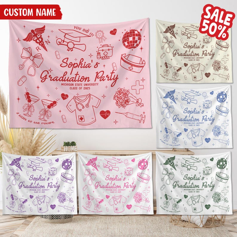Personalized Graduation Party Decor 2025, Custom Nurse Graduation ...