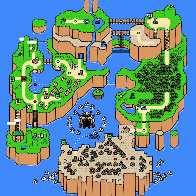 Super Mario World 3d Map 3d Print Stl Digital File - Etsy