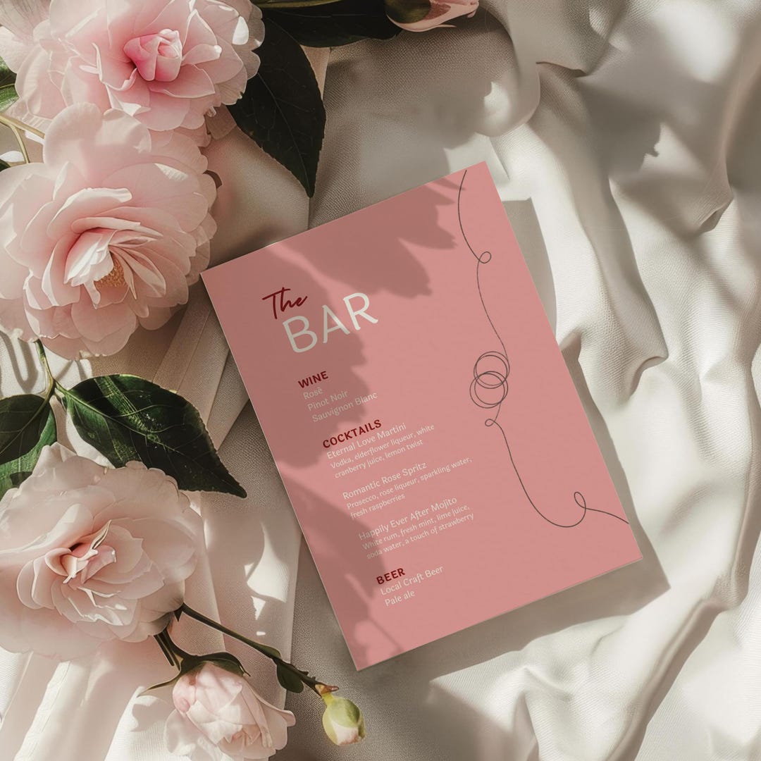 Editable Minimalistic Menu Cards Template | Classic Red Design Ring ...