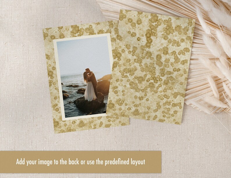 Editable Rustic Retro Name Card Template Brown, Yellow Flowerprint ...