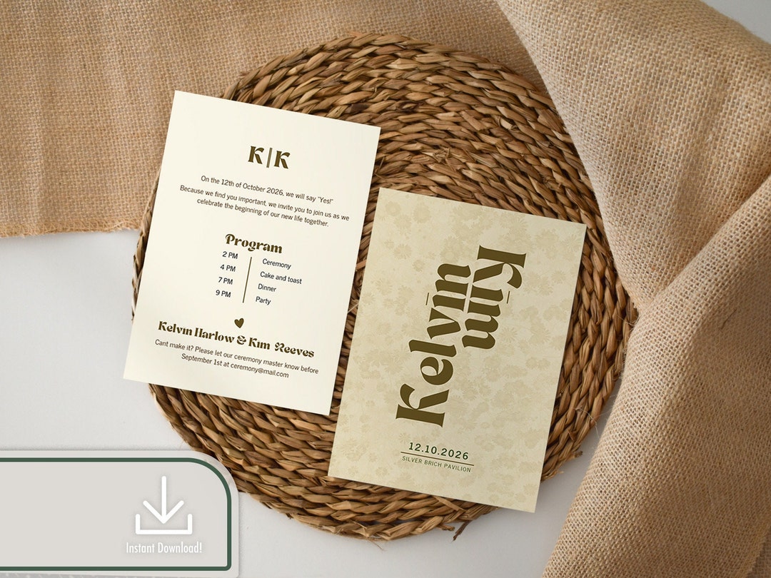 Editable Rustic Retro Name Card Template | Brown, Yellow Flowerprint ...